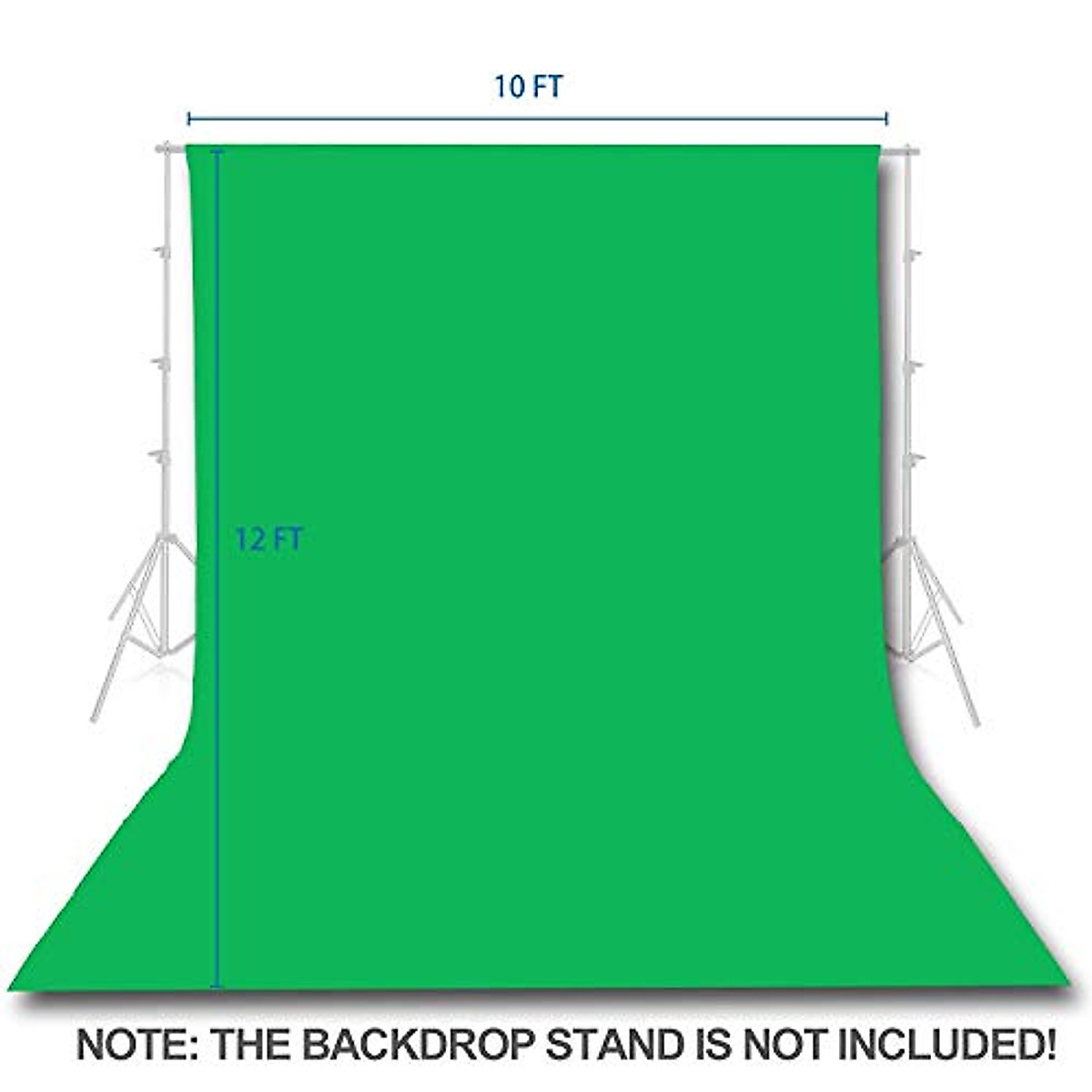 EMART 10 X 12ft Green Screen Backdrop, Chromakey Photo Backdrop Seamless Muslin Cloth Fabric for Recording, Photography Studio, Steaming, Zoom Meeting