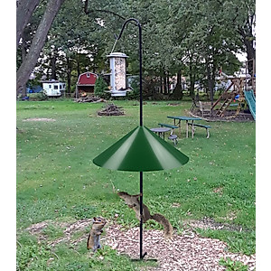 Ansionsol 19 Inch Wide Squirrel Baffle for Bird Feeder Pole, Outside Pole Mount Stopper & Bird House Guard for Outdoor Shepherd’s Hook, Green, 1 Pack