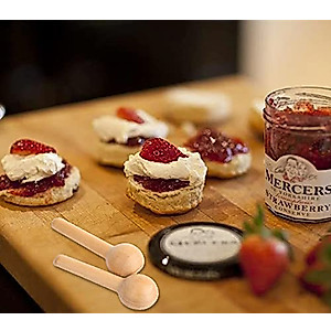 Tebery 60PCS Mini Wooden Spoons Small Bath Salt Spoon Candy Spoon Baby Spoon for Spice Jars Seasoning Honey Coffee