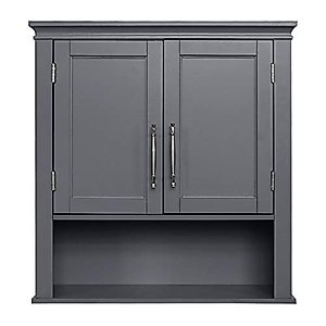 Premium Bathroom Wall Cabinet with Door, Wall Mounted Medicine Cabinet, Grey
