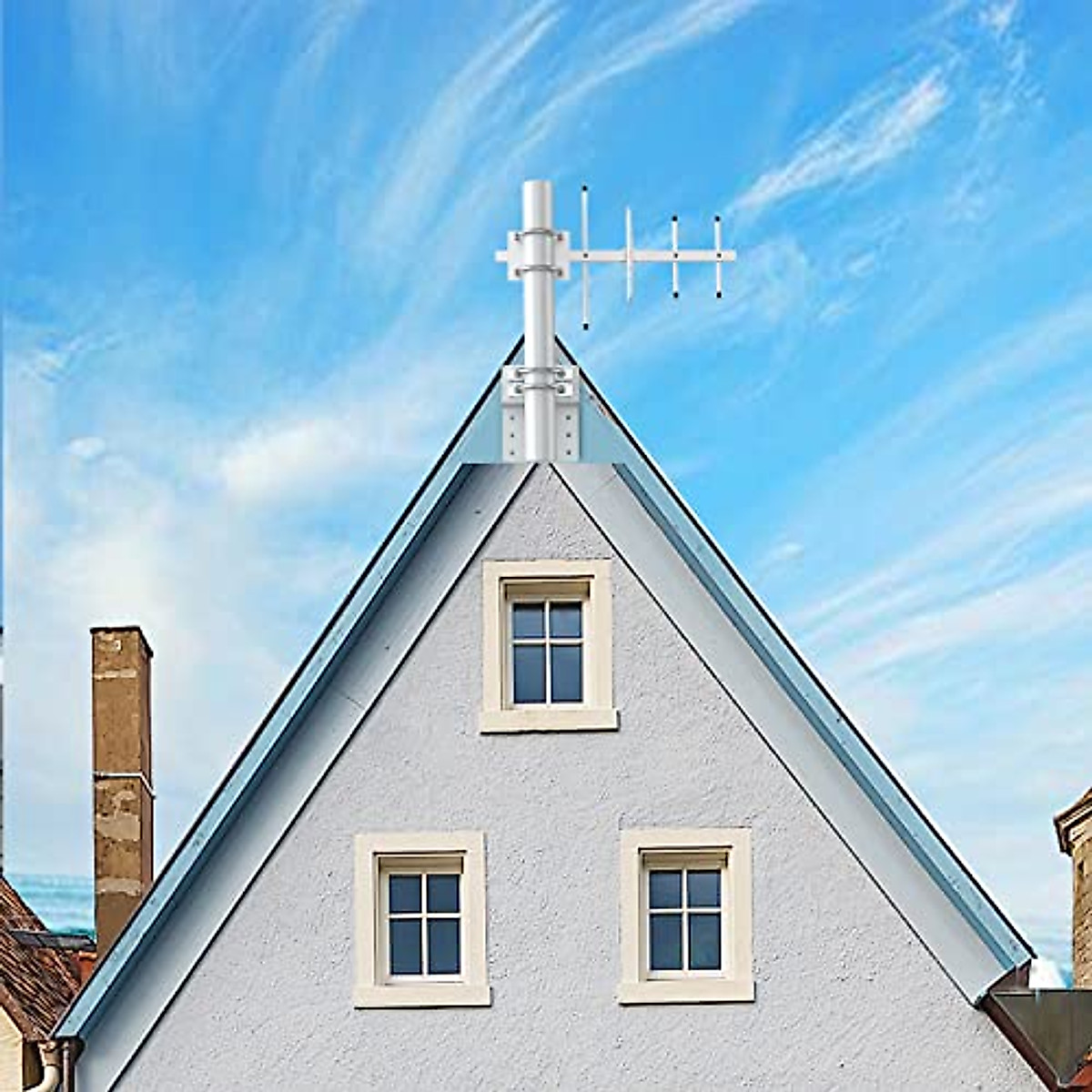 Antenna Pole Mount, Universal Antenna Installation Bracket Kit for Home Outdoor, Upgraded 14'' Inch Mounting Pole for Cell Phone Signal Booster/Antenna, Easy Installation with Double U-Bolts