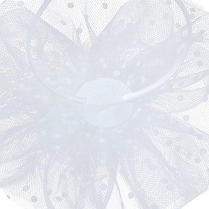 American Trends Fascinators Hat for Women Tea Party Hat Fashion Flower Feathers Headbands Derby Wedding Hat Hair Clip for Girls Women White