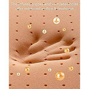 BedStory Memory Foam Mattress Topper King - 4 Inch Copper Infused Bed Toppers - High Density Foam and Premium Soft Cover, CertiPUR-US Certified