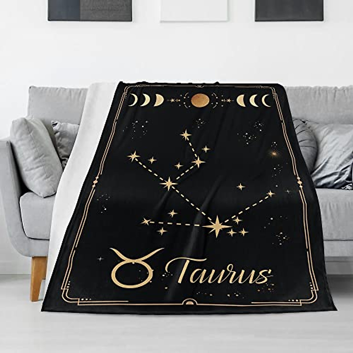 Taurus Blanket Constellations Throw Blankets 12 Horoscope Astrology Soft Cozy Personalized Flannel Throw Blankets 50x40 in