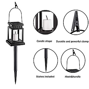GIGALUMI 6 Pack 30 Led Hanging Solar Mason Jar Lid Lights & 8 Pack Solar Hanging Lantern Outdoor for Garden,Patio, Lawn, Deck, Umbrella, Tent, Tree,Yard,Driveway
