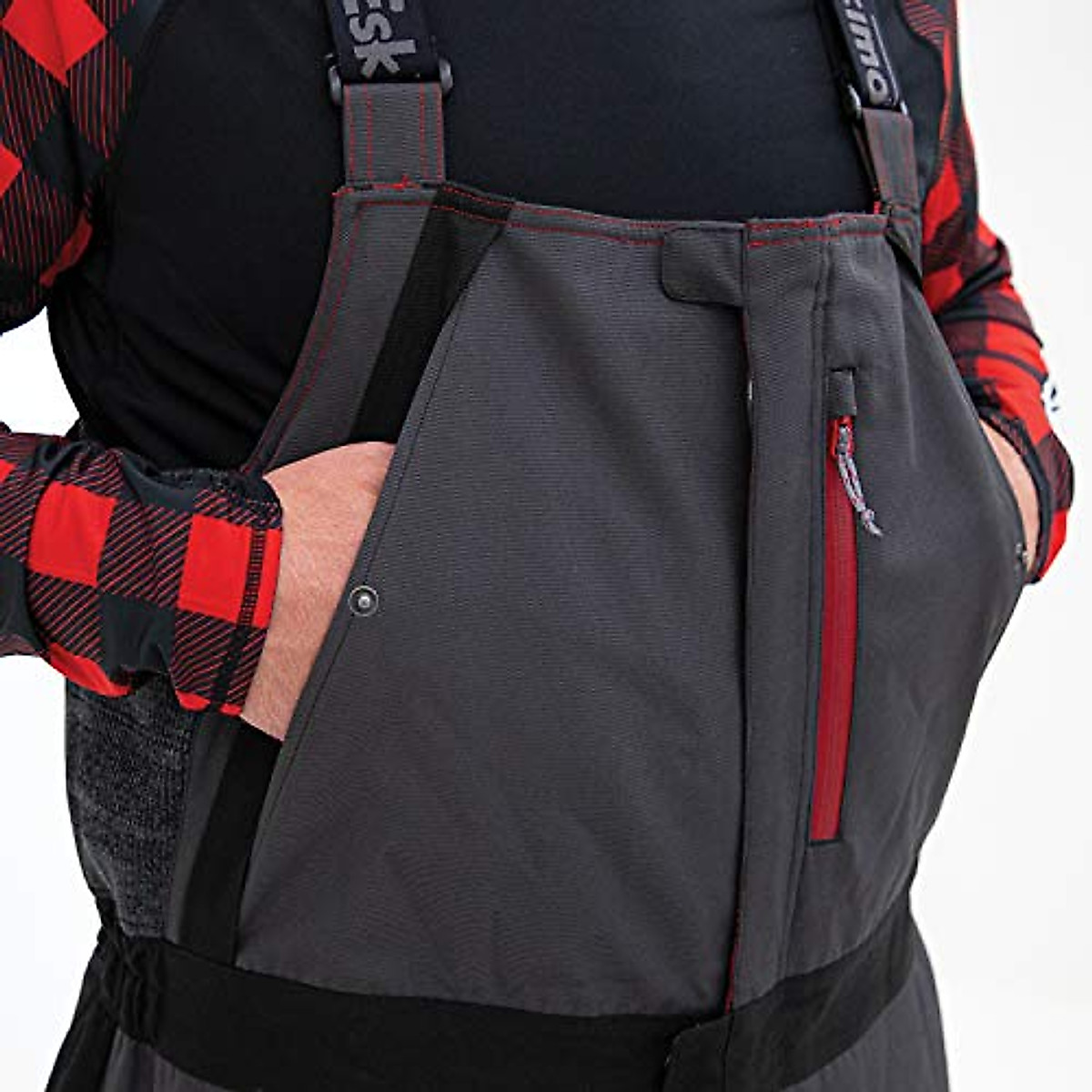 Eskimo Men's Keeper Insulated Bib, Gray/Black, Large