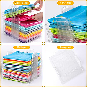 AUKUS Clothes Organizer Tray 20 PACK Shirt Folding Board /Shirt Dividers/ Clothing Folder System, Durable Plastic Easy and Fast Folding Board for Adult Women Man &Kids