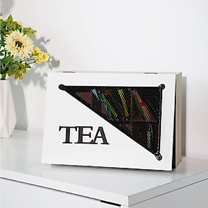 Wooden Tea Bag Organizer，Tea Organizer for Tea Bags，6 Compartments Tea Box Organizer，Tea Bag Holder Organizer,Tea Storage Box for Office Kitchen Cabinet