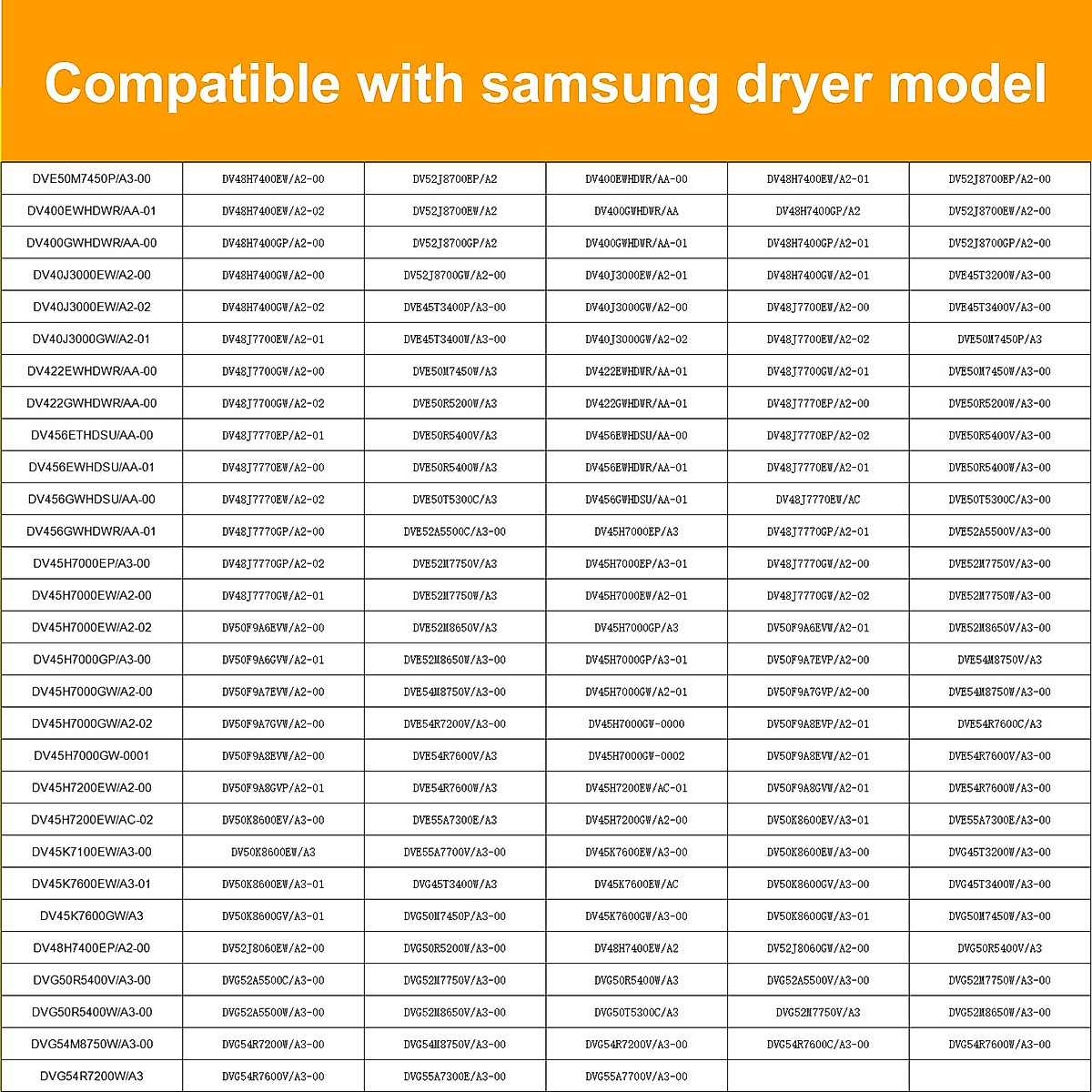 DC62-00344A Dryer Front Panel Air Seal Compatible with samsung Dryer(Some Models), Such as DV48H7400GW, DV400GWHDWR, etc. Part Number: AP5916629, PS4276050