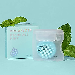 COCOFLOSS Coconut-Oil Infused Woven Dental Floss | Delicious Mint Single | Dentist-Designed | Vegan and Cruelty-Free | 2-Month Supply (33 Yds x 1 Unit)