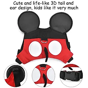 Toddler Leash & Harness, Yimidear Child Anti Lost Leash Baby Cute Safety Harness Belt Strap Hold Kids Close While Walking for Boys and Girls(Red)