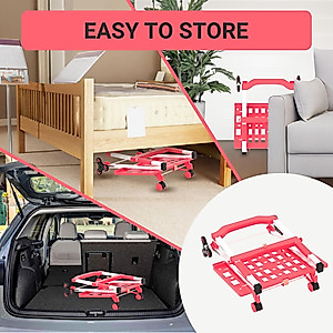 Folding Hand Truck, 200 lbs Durable Luggage cart with All-Terrain Triple Wheels, Multifunctional and Compact Dolly cart with Wheels for Shopping, Moving and Traveling, Pink