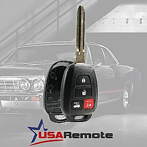Key Fob Shell fits 2012-2017 Toyota Camry / 2014-2017 Toyota Corolla RAV4 Highlander Keyless Entry Remote Case & Pad (HYQ12BDM)