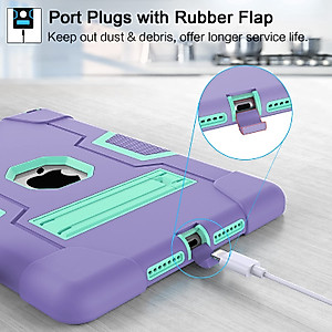 Cantis Case for ipad 9th Generation/ 8th Generation/ 7th Generation, Slim Heavy Duty Shockproof Rugged Protective Case with Built-in Stand for iPad 10.2 inch 2021/2020/2019, Purple+Teal