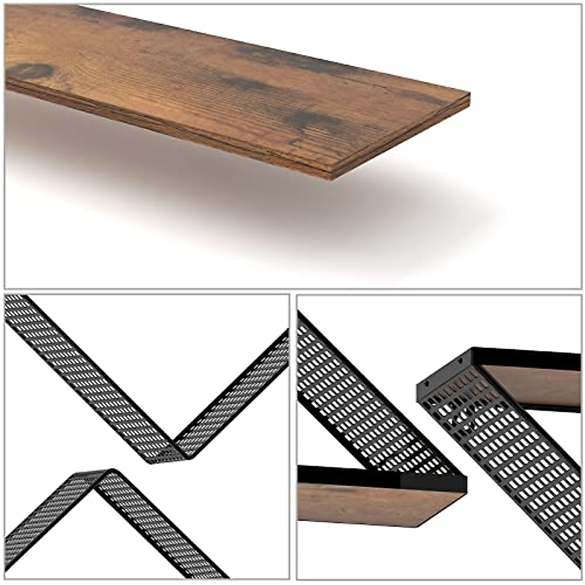 EXYGLO Triangle Floating Wall Mounted Shelves for Plants Storage Bathroom Bedroom Living Room, Set of 2