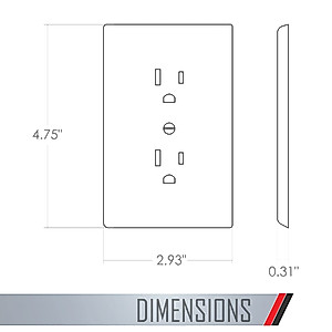 TayMac MW2000W Masque 2000 Series 1-Gang Nonmetallic Decorator Style Duplex Cover-Up Wall Plate, White, 5-Pack
