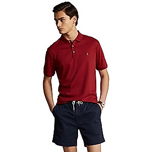 POLO RALPH LAUREN Men's Big and Tall Short Sleeve Pima Soft-Touch Polo Shirt (4XB, WineSigPny)