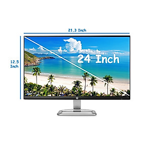 HP 24ec UltraSlim 24 Inch IPS Full HD LED Anti-Glare HDMI VGA Computer Monitor, Edge to Edge Screen, Upto 16.7 Million Colors, 178 Degree Viewing Angle, 60 Hz Refresh Rate (Renewed)