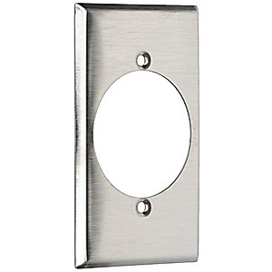 Leviton 84028.0 1-Gang 2.15" Diameter, Device Receptacle Wallplate, Stainless Steel, 10 Piece