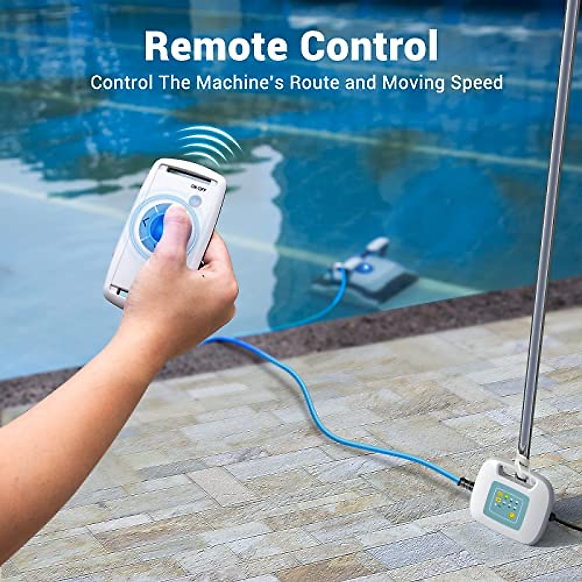 AIPER Corded Robotic Pool Cleaner with Remote Control,Waterline Scrubbing, Powerful 200W Triple Motors,Great Pool Robot Vaccum Ideal for Inground Pools, Gray (Orca 2000)