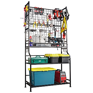 Mythinglogic Alloy Steel Tool Storage Organizer,Heavy Duty Tool Holder for Power Tool, Drill, Screwdriver, Wrench, Storage Shelf for Toolbox, Tool Chest Organizer for Garage, Workshop, Shed, Mechanics