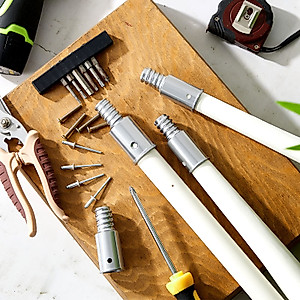 Zhengmy 6 Pcs Threaded Tip Replacement, Broom Handle Threaded End, Pole Handle Replacement, Extension Pole Adapter Tips for Metal Broom(0.8 Inch, 0.87 Inch, 1 Inch)