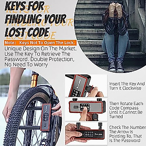 ICOCOPRO Bike U Lock - 17mm Shackle Heavy Duty Bike Locks - U Lock with 4-Digit Resettable Combination - Bicycle Lock with Sturdy Mounting Bracket for Electric Bike, Bikes,Scooter
