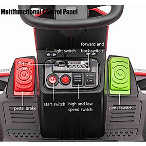 PRIME CLUB Electric Go Kart 12V Ride on Car Racer Pedal Car with Remote Control Brake Music USB Port,Adjustable Length Birthday for 37-95 Months Boys Girls (White)