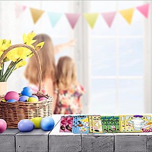 ROCWOHO 36 PCS Mix and Match Make Your Own Stickers with Easter Egg, Bunny, Chicken, Sheep, Easter Decorations Party Favor Supplies Game Birthday School Classroom Supplies DIY Art Crafts for Kids