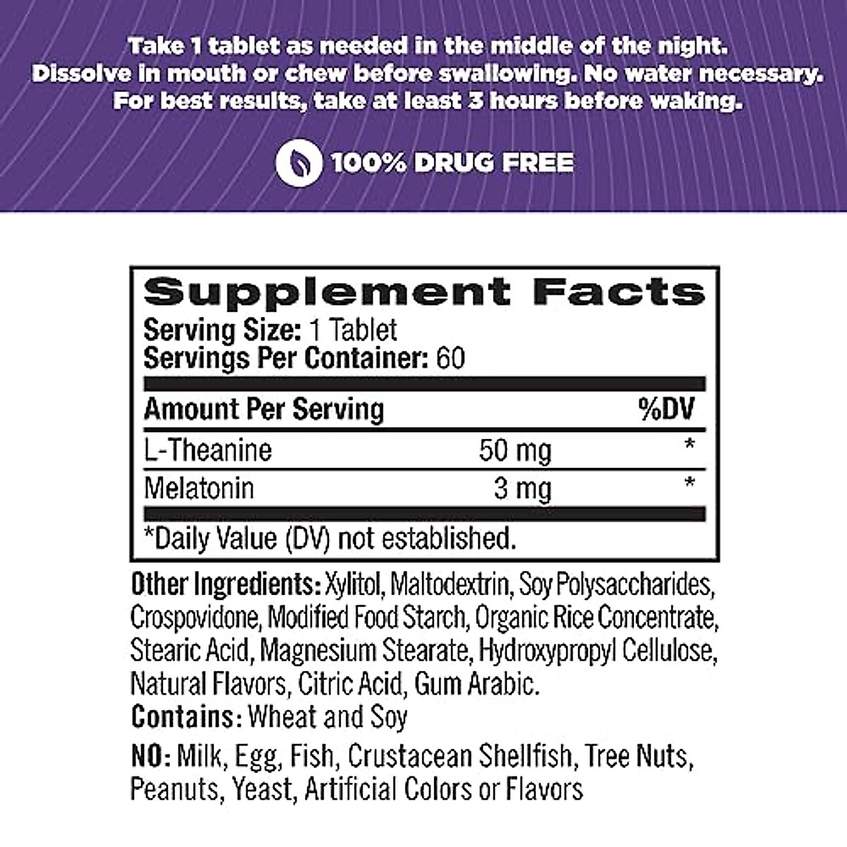 Natrol, 3 a.m. Melatonin Sleep Aid Strengthens Immune System 100 DrugFree and Natural Lavender Vanilla Flavor Fast Dissolve Tablets, 60 Count