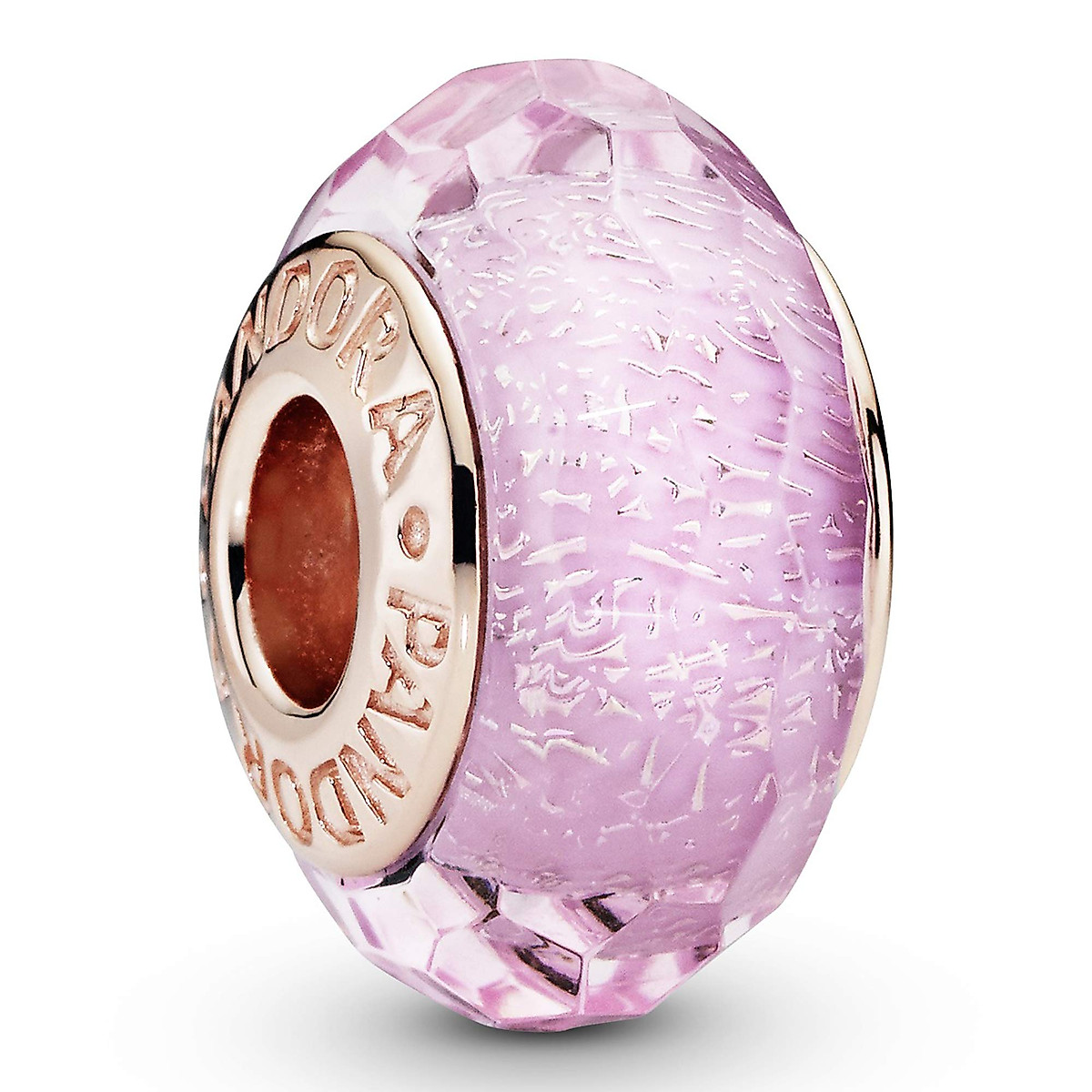 PANDORA Faceted Pink Murano Glass Charm Bracelet Charm Moments Bracelets - Stunning Women's Jewelry - Gift for Women in Your Life - Made Rose, No Box