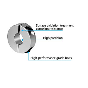(Pack of 4) Split Shaft Collar Bore 25mm, Aluminum Alloy Two Halves Clamping Collar for Shaft, 45mm OD, 12mm Thickness, with M5 Set Screws
