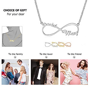 Lam Hub Fong Name Necklace Personalized Custom Name Necklace Personalized Name Necklace Sterling Silver Infinity Necklace with Name for Couples Gold Name Necklace (Silver)