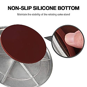 Puroma Aluminium Alloy Rotating Cake Turntable 12'' Revolving Cake Stand with Non-Slipping Silicone Bottom, Ideal Cake Decorating Supply for Cake Decorations, Pastries and Cupcakes