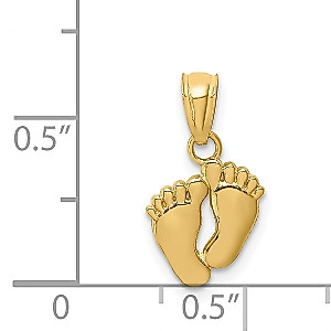 IceCarats 14K Yellow Gold Small Feet Necklace Charm Pendant Only