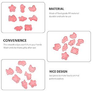 Hemoton 32 Pcs Animal Cookie Cutters Stamped Cookie Mold Silicone Baking Mold Cake Mold Kids Stampers Blank Wooden Craft Plaques Candy Gummy Dolphin 3d Pink Biscuit
