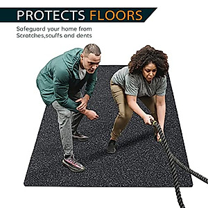 1/2in Thick 48 Sq Ft Rubber Top High Density EVA Foam Exercise Gym Mats Non-slip 12 Pcs - Interlocking Puzzle Floor Tiles for Home Gym Heavy Workout Equipment Flooring - 24 x 24in Tile, Black & White