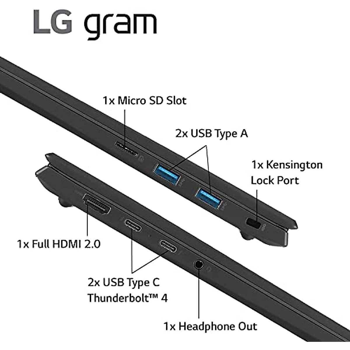 LG Gram 16" WQXGA Ultralight Laptop (2023 New) | 12-Core Intel i7-1260P | 2560x1600 IPS Screen | Backlit Key | Fingerprint | Thunderbolt4 | WiFi 6E | 16GB LPDDR5 RAM | 1TB SSD Storage | Win11 Pro