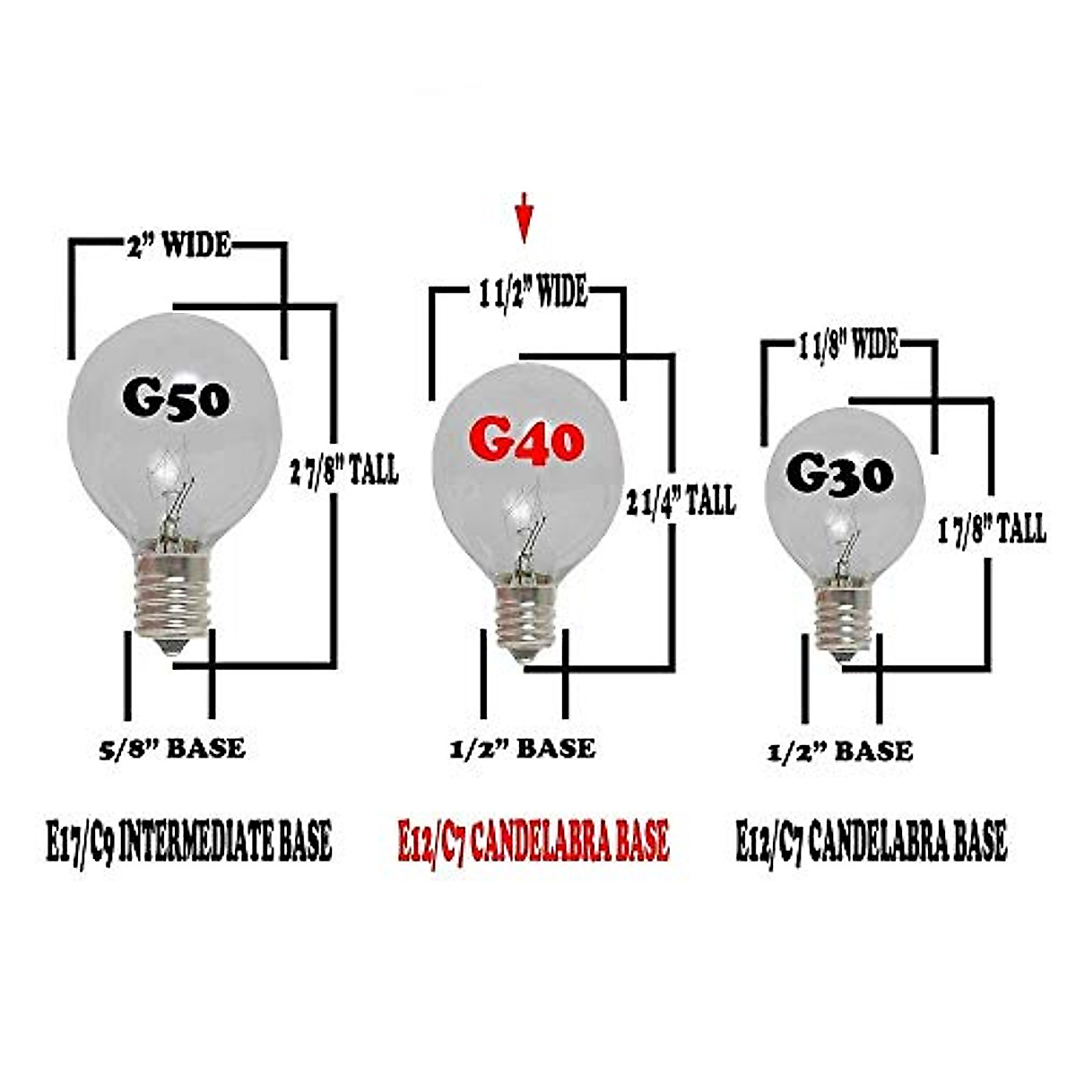 Romasaty 25FT Frosted White Lights G40 Globe Outdoor String Lights Patio Lights with 25 Frosted White Globe Bulbs - White Wire