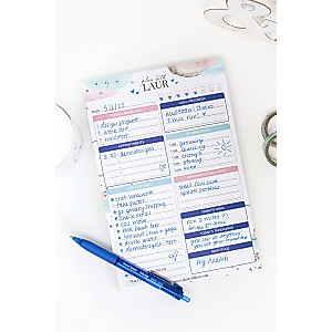 bloom daily planners Double Sided Daily Planning System Tear Off to-Do Pad - Undated Checklist Notepad Organizer with Perforated Sheets - 6" x 9" - Plan With Laur