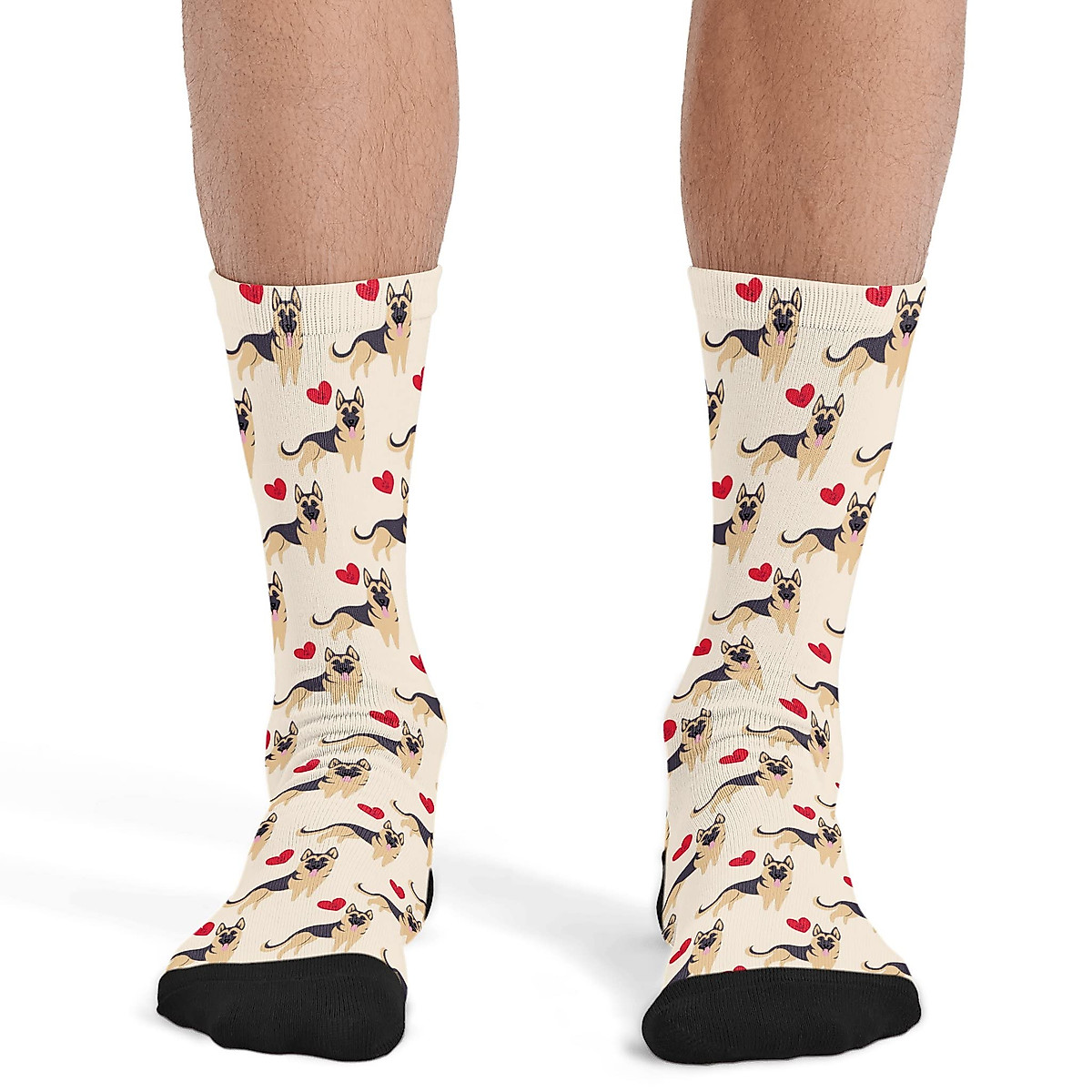 Vcmaluco German Shepherd Socks for Women Men, Novelty Mid-Calf Crazy Dog Socks Dress Socks, Gift for Dog Lovers