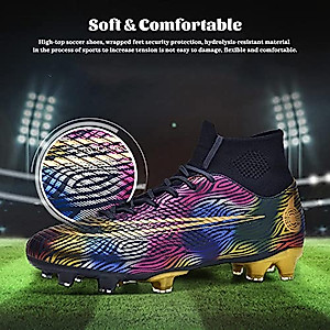 Maylrvjv Men's High-Top Soccer Cleats Football Shoes Lightweight Big Kids Youth Professional Training Soccer Sneakers