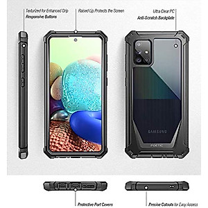 Poetic Guardian Series for Samsung Galaxy A71 5G Case, [Not Fit Verizon A71 5G UW] [Not Fit A71 4G] Full-Body Hybrid Shockproof Bumper Cover with Built-in-Screen Protector, Black/Clear