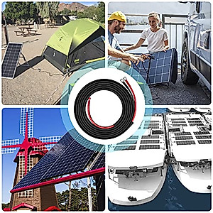 Geosiry 8 Gauge Battery Cable, 8 AWG Battery Cable Connect Battery and Charge Controller for RV Truck Motorcycle Marine Automotive Solar Panel (8AWG 16FT)