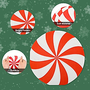 100Pcs Christmas Paper Napkins Peppermint Candy Disposable Napkins Round Lollipop Xmas Candy Party Tableware Decor Red White Cocktail Napkins for Winter Holiday Dinner Party Supplies