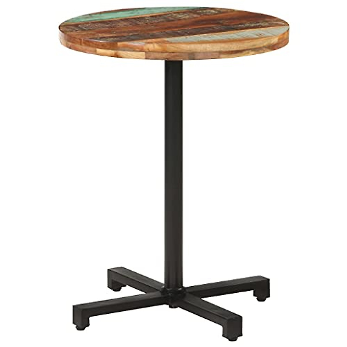 WHOPBXGAD Bistro Table Round,Wooden bar Table, Kitchen Table Suitable for Living Room, Dining Room, Bistro Table,Ø23.6"x29.5" Solid Reclaimed Wood