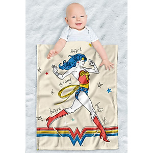 LOGOVISION Wonder Woman Lightweight Baby Blanket, 30"X40", Making A Wonder Woman Unisex for Infants Girls & Boys