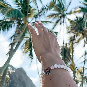 Gratitude Gifted Rose Quartz Bracelet for Women with Sterling Silver Gratitude Charm - Healing Crystal Jewelry, Appreciation Gift, Thankfulness Bracelet, Positive Energy & Emotional Balance.