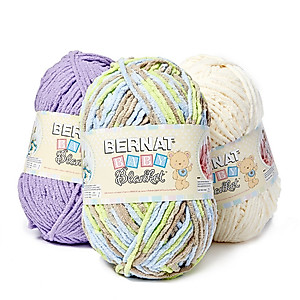 Bernat Baby Blanket Yarn, 3.5oz, Super Bulky 6 Gauge - White - Single Ball Machine Wash & Dry