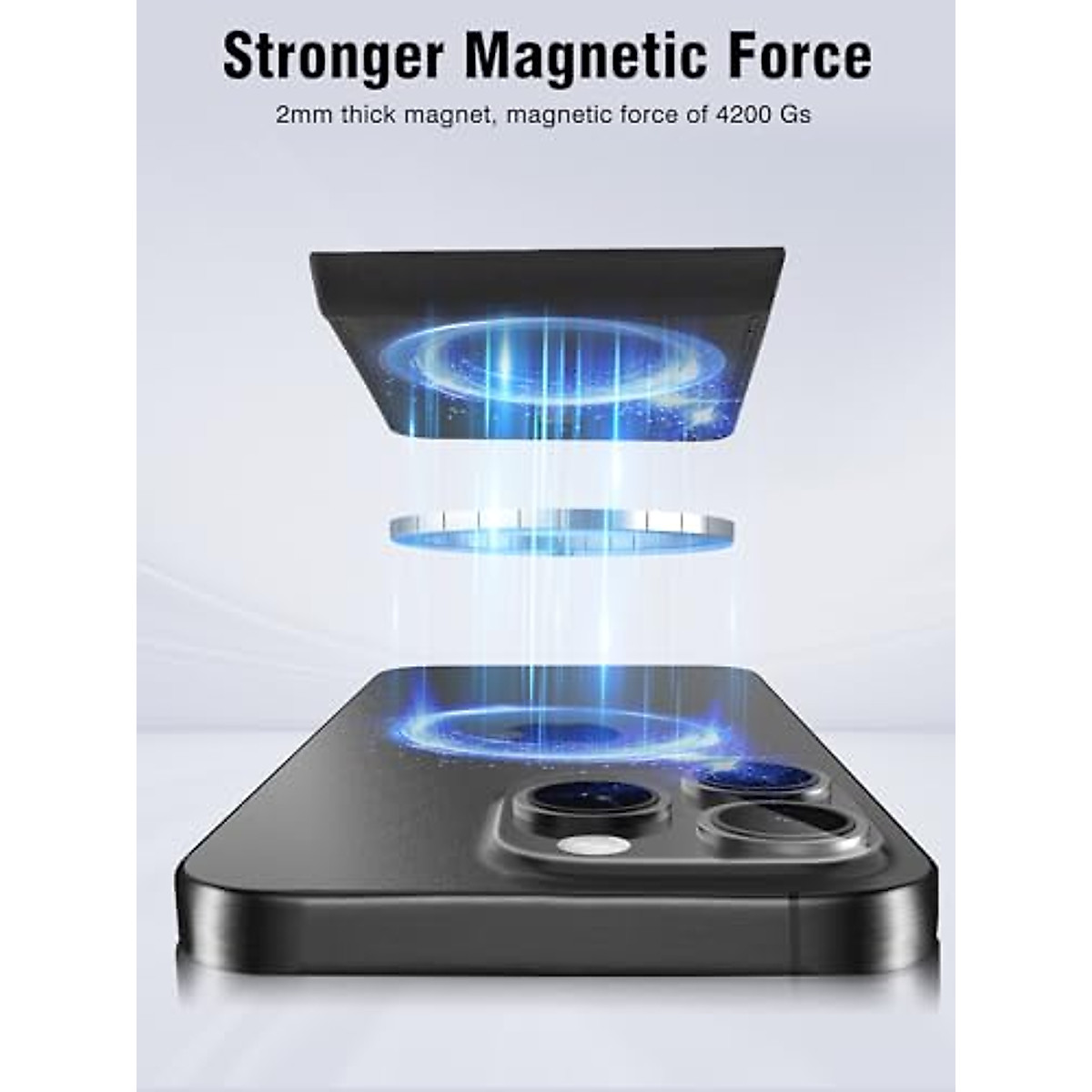 TopMade 2-in-1 MagSafe Wallet Stand, for iPhone Wallet with ID Window, Strongest Magnetic Wallet for iPhone 15/14/13/12 Series, Not for 13/12 Mini, 10 Card Holder, RFID Blocking, Vegan Leather, Black